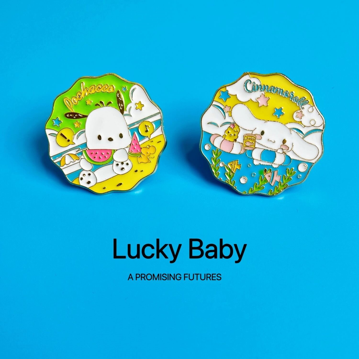 MINISO Значок Sanrio, собака цвета корицы, Куроми, металлический значок "Sweet Beach", симпатичная сумка для украшения, одежда, брошь, мило