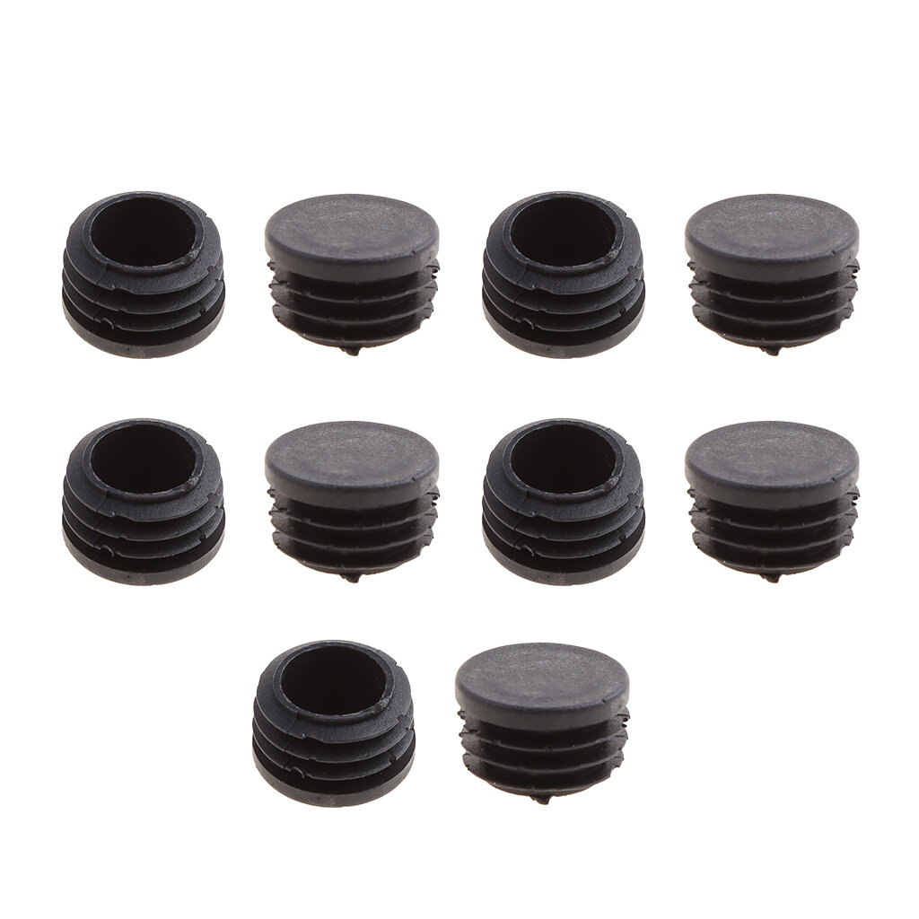 Ножки Мебельного Стола из 10 Частей, Черная Пластиковая Торцевая Крышка для Круглой Металлической Трубки