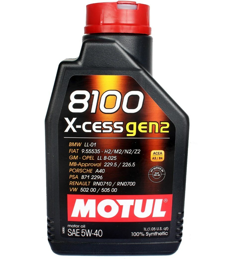 Масло моторное синтетическое motul "8100 x-cess gen2 5w-40", 1л