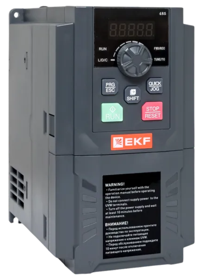 Частотный преобразователь EKF / ЕКФ PRO-Drive, в пластиковом корпусе черный, 192×165×110мм, 13А, 5.5кВт, 600Гц, 400В, IP20