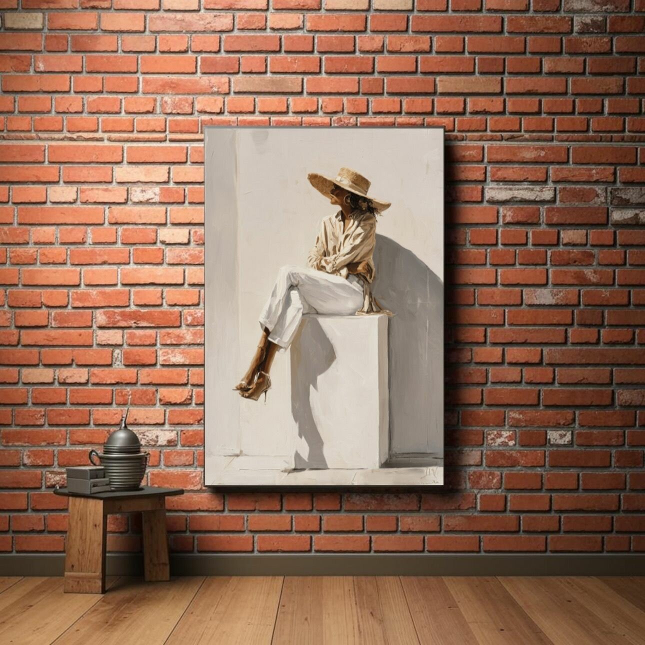 Картина Девушка в белом, минимализм, эстетика, 30*40 см