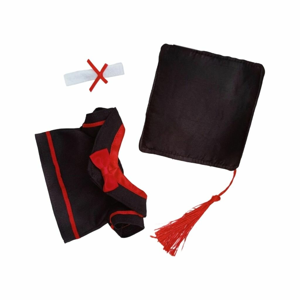 Докторская мантия и шапочка для куклы 17 см