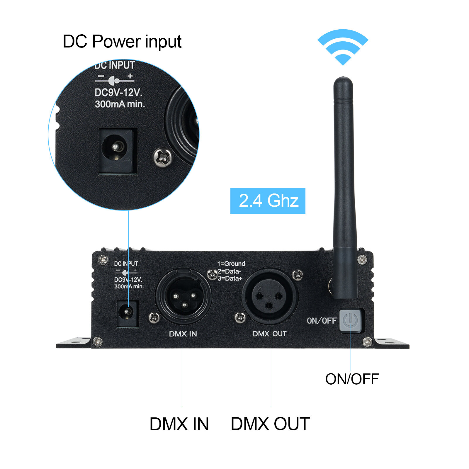 DMX 512 2.4G беспроводной контроллер передатчик приемник ЖК-дисплей мощность регулируемый повторитель контроллер освещения 35 групп кодирование идентификатора