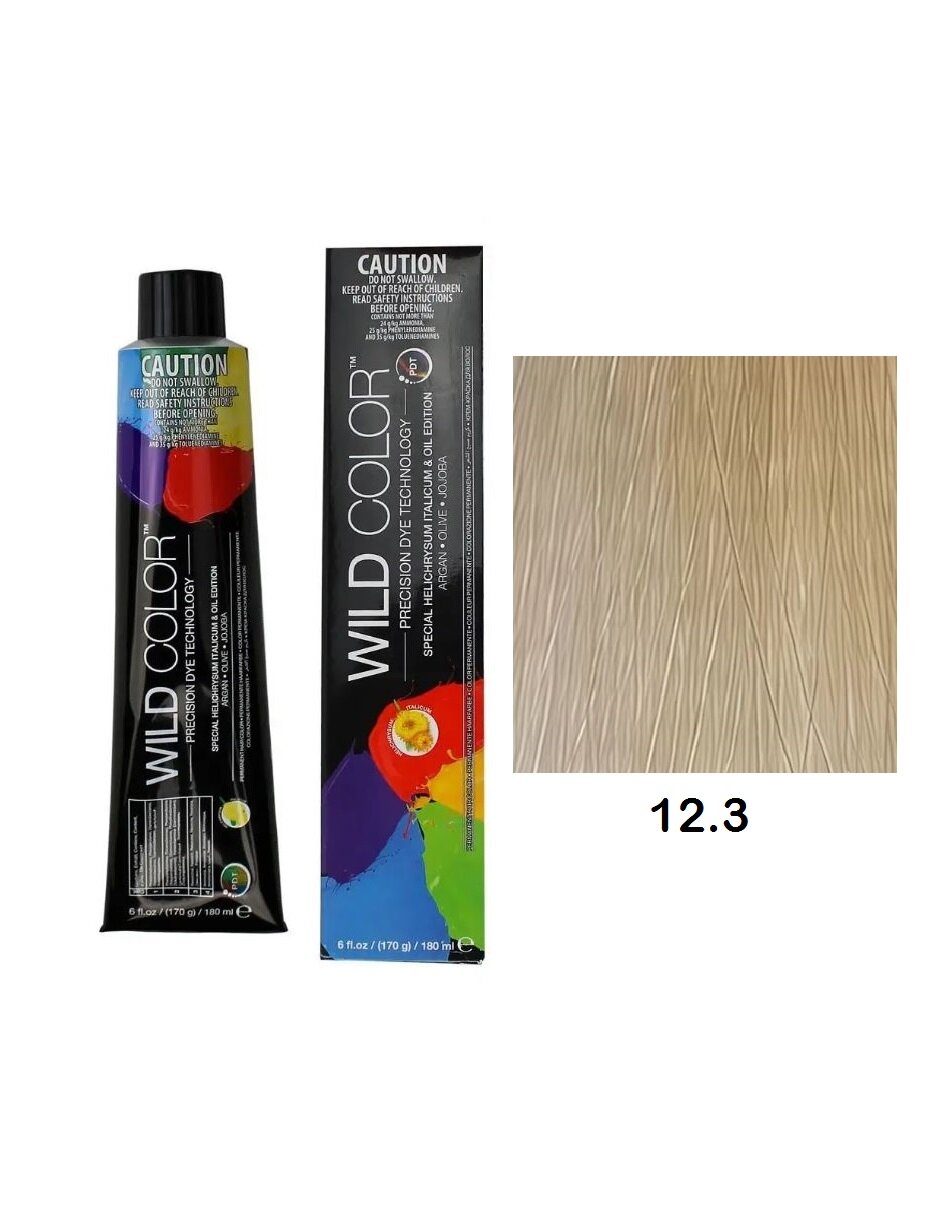 Wild Color Стойкая краска для волос 180 мл - Wild Color 12.3 SSG Экстра суперплатиновый блонд золотистый