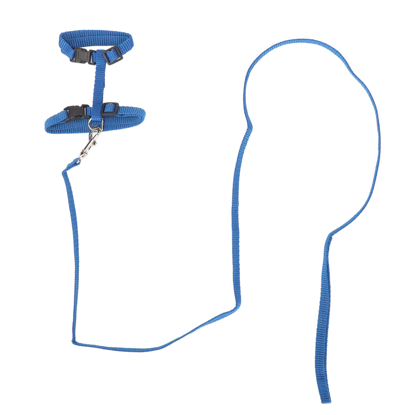Шлейка-поводок для кошек, предотвращающая побег, регулируемая, легкая, с противоскользящим шнуром для прогулок на открытом воздухе, синяя.