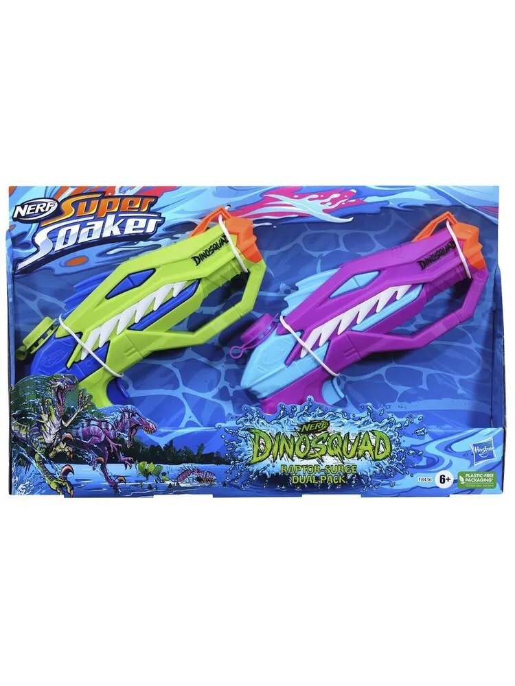 Бластер Nerf DinoSquad Raptor-Surge Dualpack Nerf Super Soaker F8436