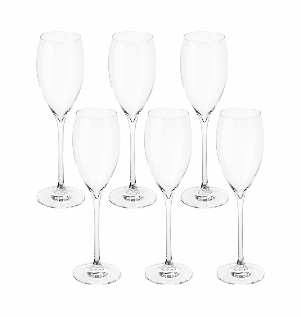 Набор 6 бокалов-флюте «Ле вин», хр. стекло, 270мл (Rona, Чехия)