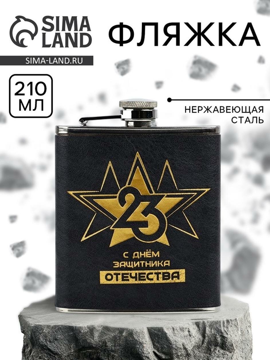 Фляжка MODE FORREST "С Днем Защитника", 210 мл, нержавеющая сталь