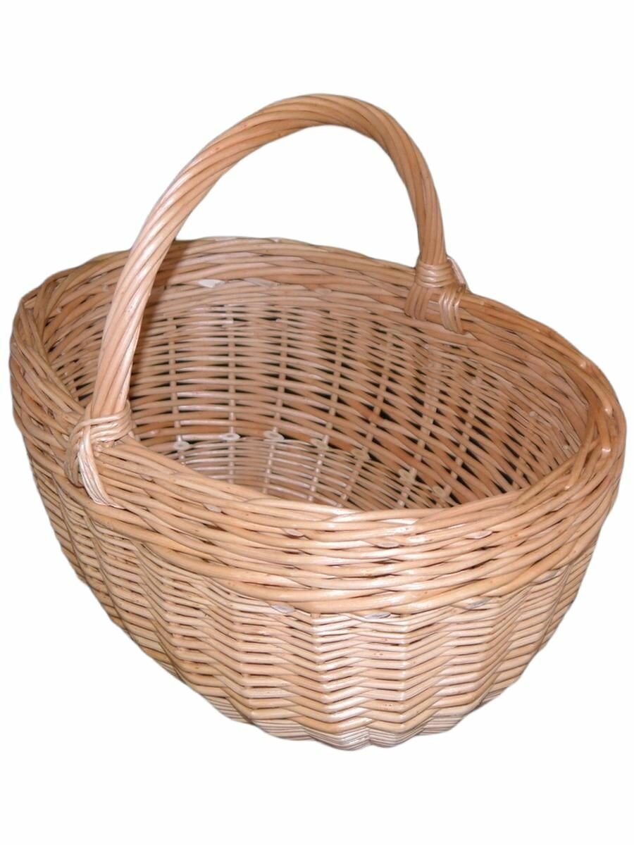 Корзина плетеная для грибов широкая 2 -1(25 л.), ручное плетение из лозы