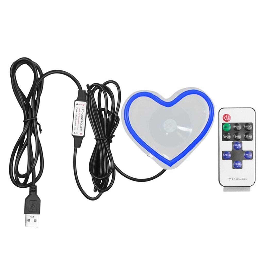 Яркий акриловый набор декоративного освещения в форме сердца для указателей местоположения автомобиля