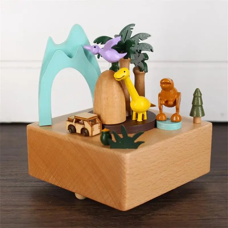 Деревянная музыкальная шкатулка Dinosaur Land