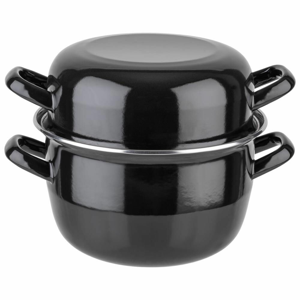 Кастрюля для мидий APS Mussel Pot Black Enamelled Sheet Steel 00626