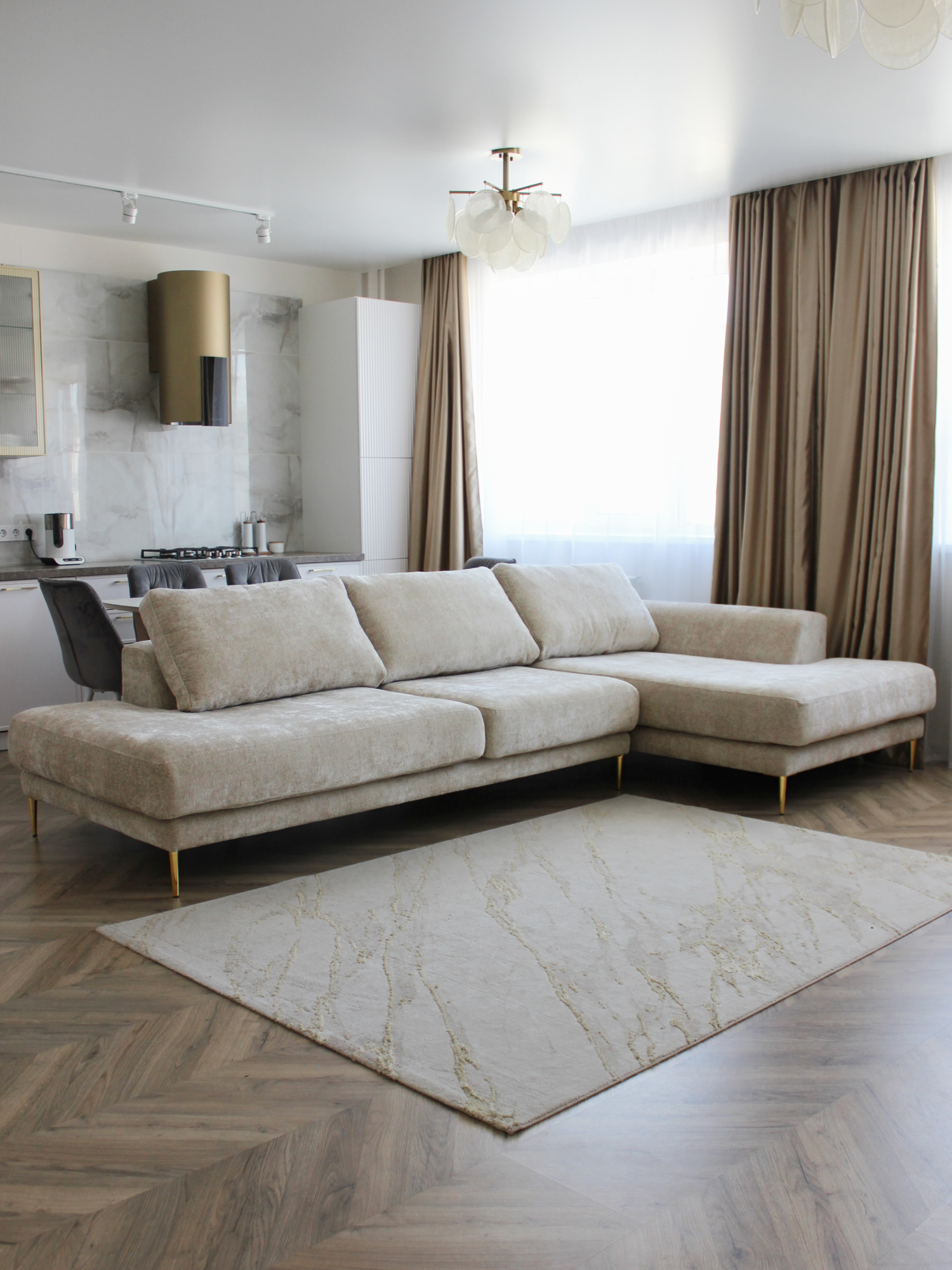 Диван модульный Остин, бежевый, 322х180х92