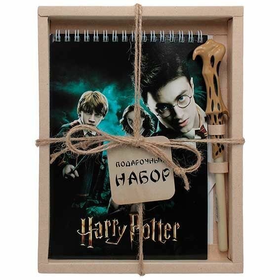 Канцелярский подарочный набор Centrum "Гарри Поттер", блокнот А5 60 л + ручка шариковая "Волшебная палочка вид 3"