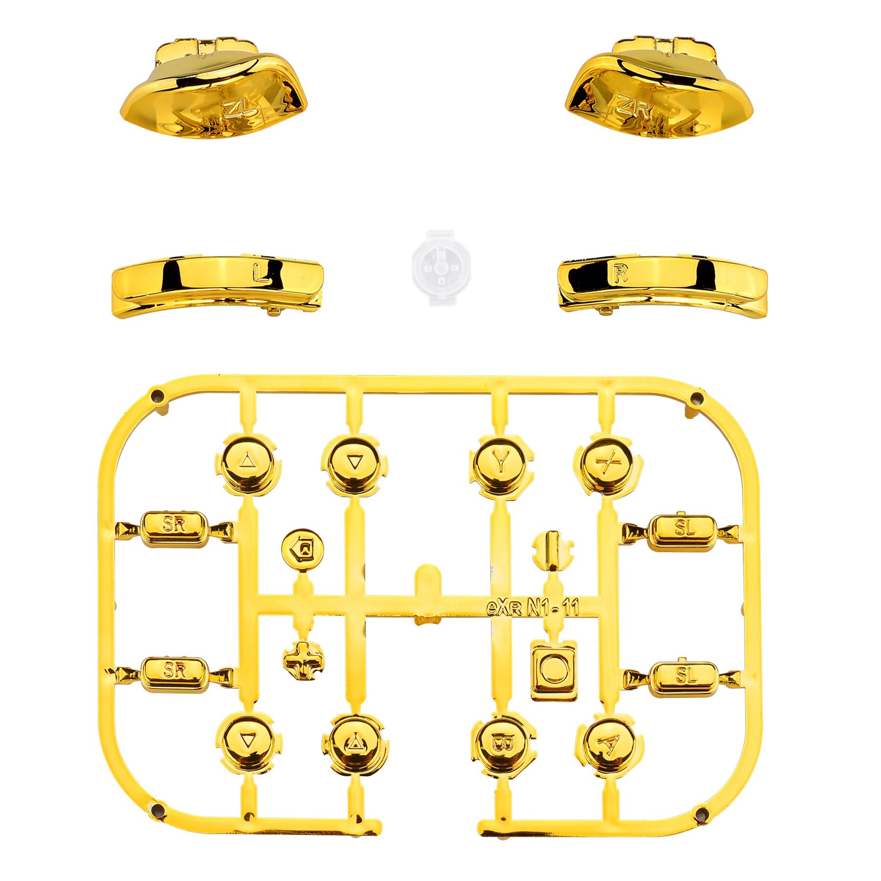 Кнопки eXtremeRate для Nintendo Switch и OLED JoyCon, хромированные Chrome Gold