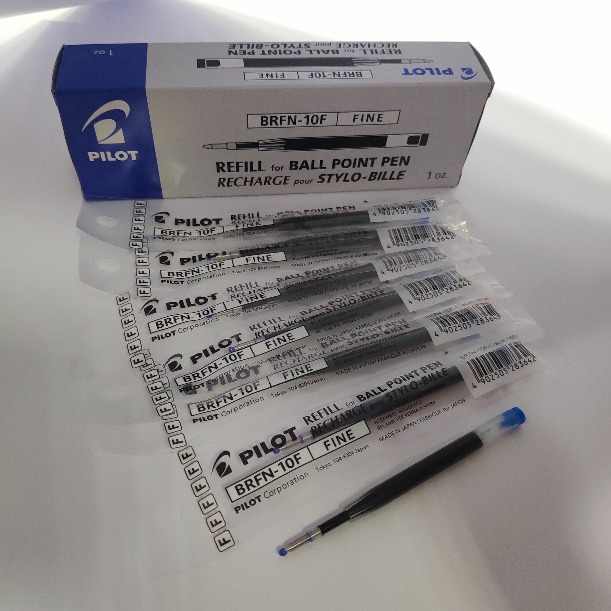 Набор 6 стержней шариковых 0.7 мм для статусных ручек PILOT "BRFN" синий.