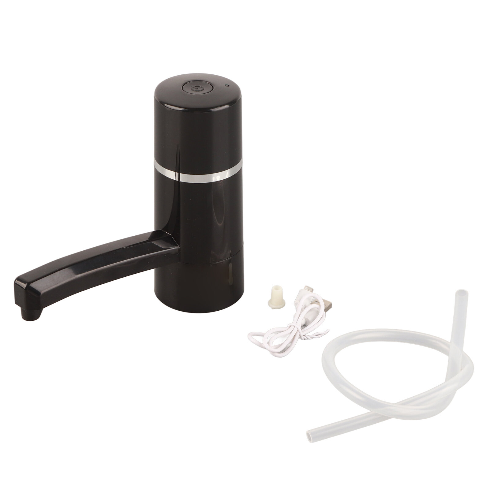1x беспроводной перезаряжаемый электрический насос для питьевой воды с USB-портом (черный)