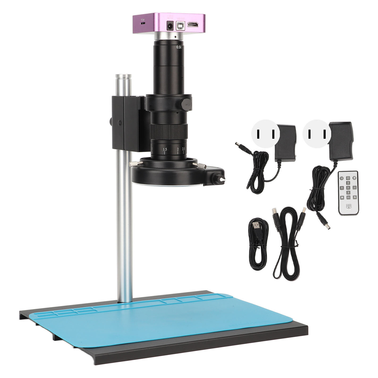 51 -мегапиксельная камера микроскопа 180x C Mount Lens 1080p Video Industrial Digital Microscope Комплект камеры со светодиодным светом 100–240 В плагин США