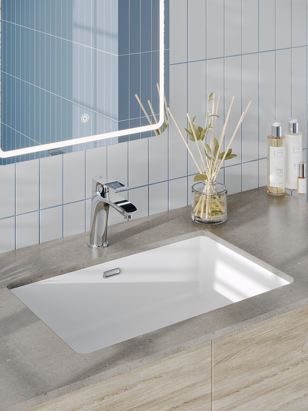 Раковина встраиваемая снизу санфарфор Agger ASB01600, белый глянец