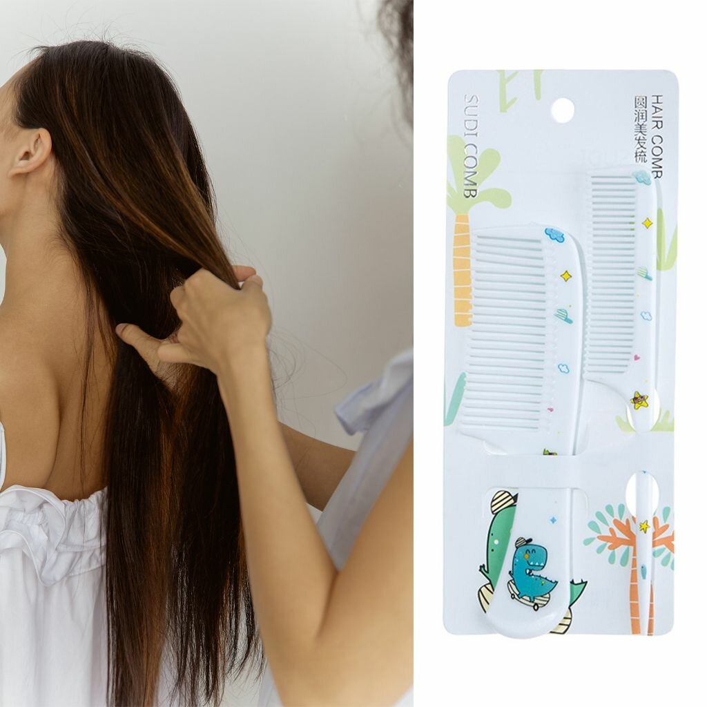 Портативная портативная маленькая расческа для девочек, парикмахерская расческа, милая детская не повредит шпильке через заостренный хвостовой гребень-динозавр