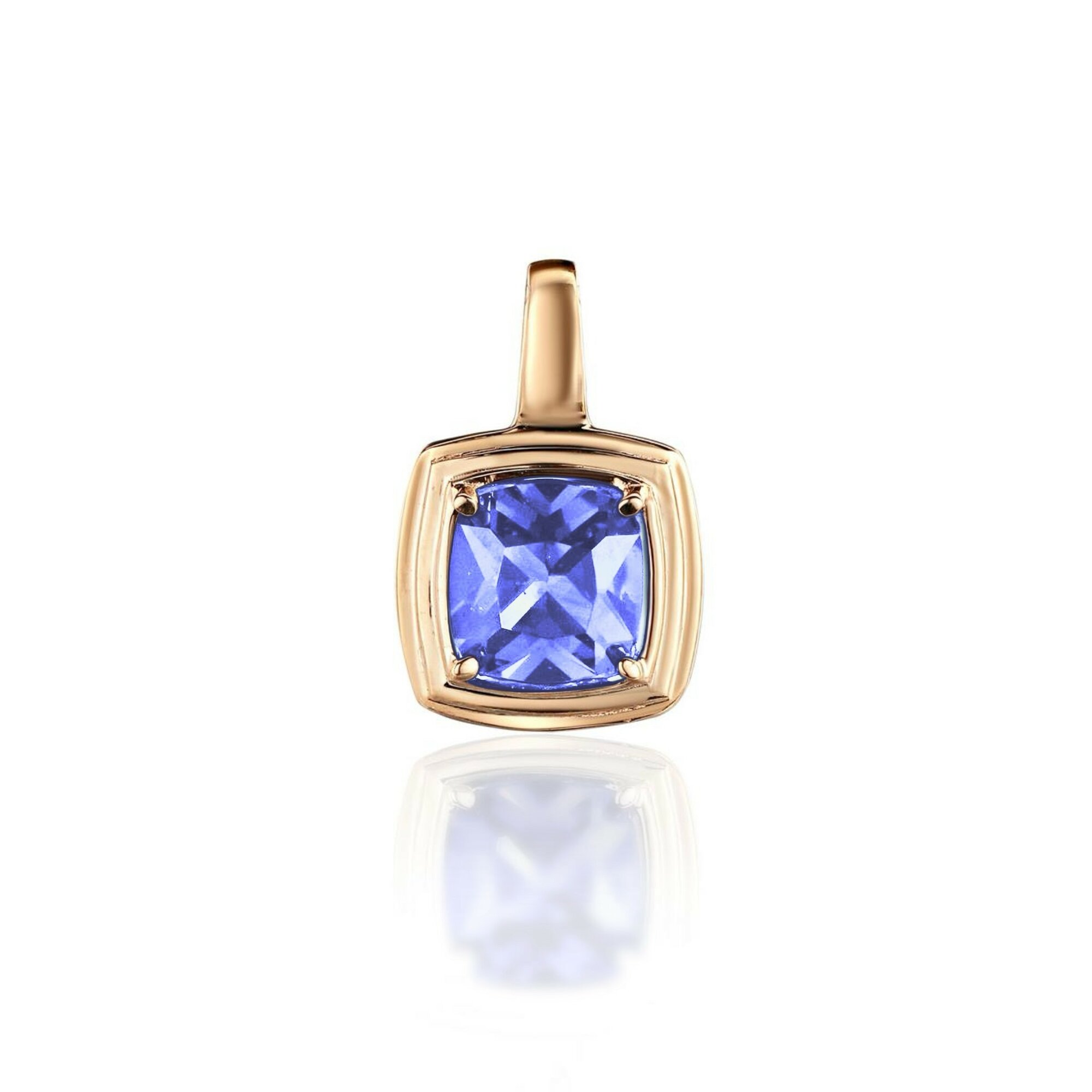 Подвеска Эстет, желтое золото, 585 проба, танзанит