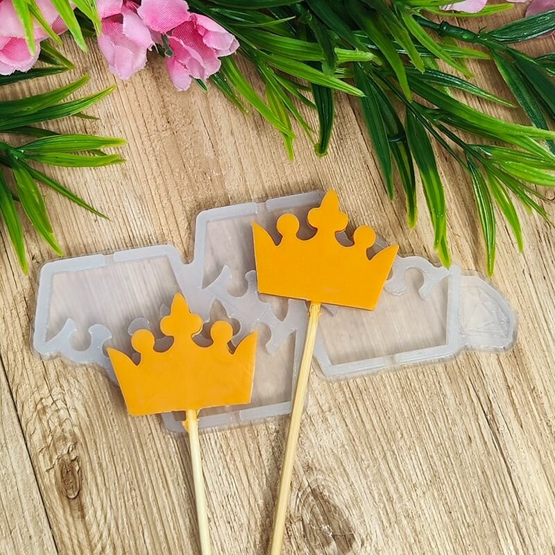 Силиконовая форма для шоколадных плиток Brilliant Mold. Молд Короны леденцы