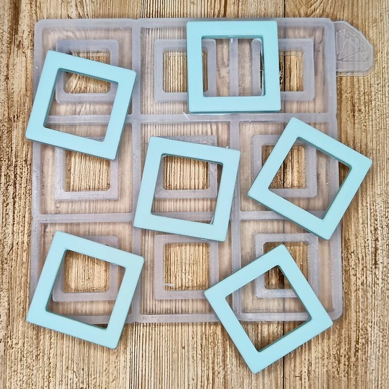 Силиконовая форма для шоколадных плиток Brilliant Mold. Молд Геометрия квадраты