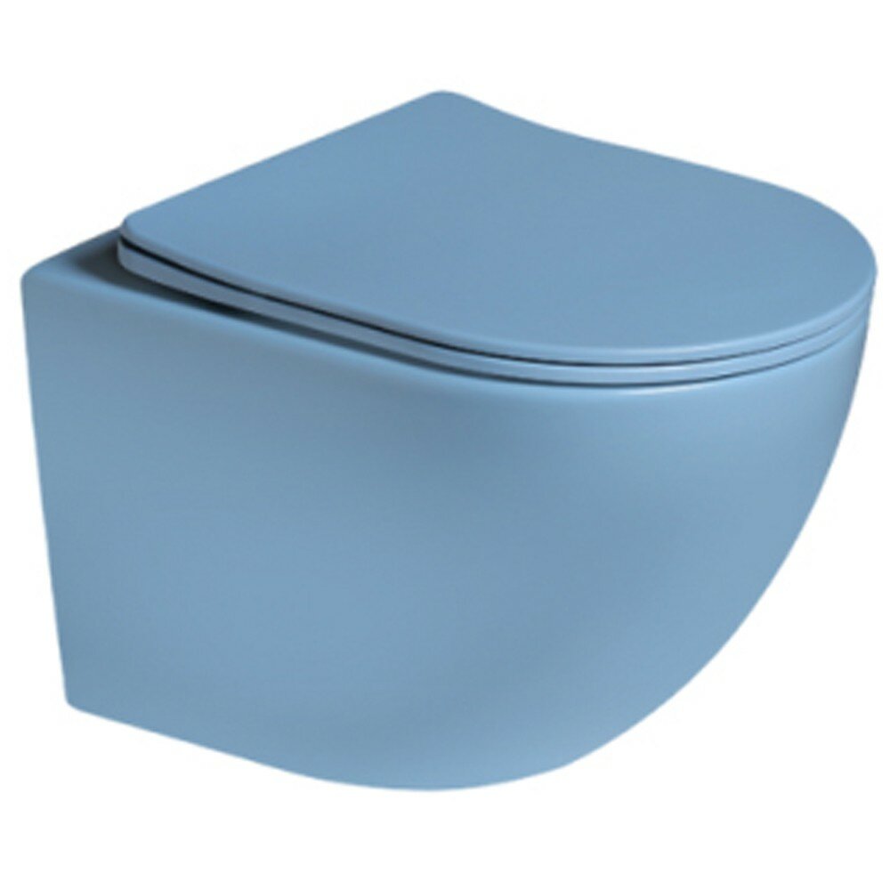 Унитаз подвесной SantiLine SL-5005T-BL безободковый торнадо