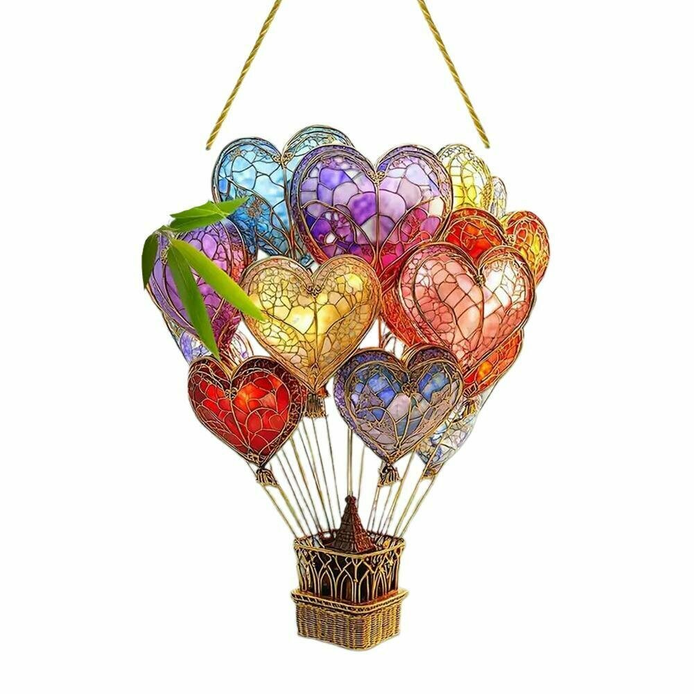 Воздушный шар сердце, акриловая подвеска в виде шара