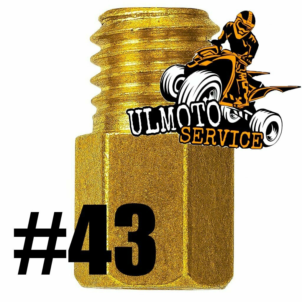 Жиклёр карбюратора главный латунный, размеры 43 Mikuni 4 042 VM TM TMX RX100 AX100 TM24 TM27 TM28