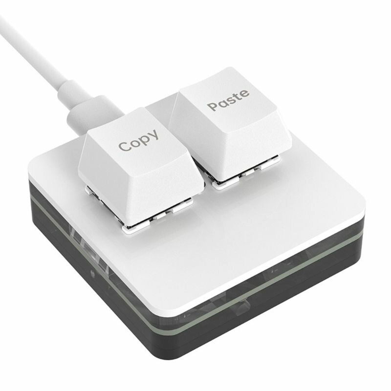 Портативная 2-кнопочная макроклавиатура, Белый - Английская версия