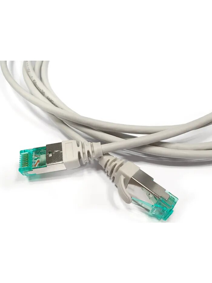 Кабель патч-корд Hyperline PC-LPT-SFTP-RJ45-RJ45-C6A-1M-LSZH-GY S/FTP 6aкат. 1м Медь LSZH Серый