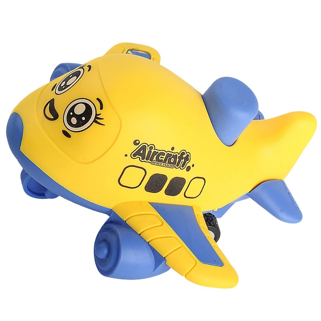 Детская игрушка-самолетик "толкай-приводи" - желтый