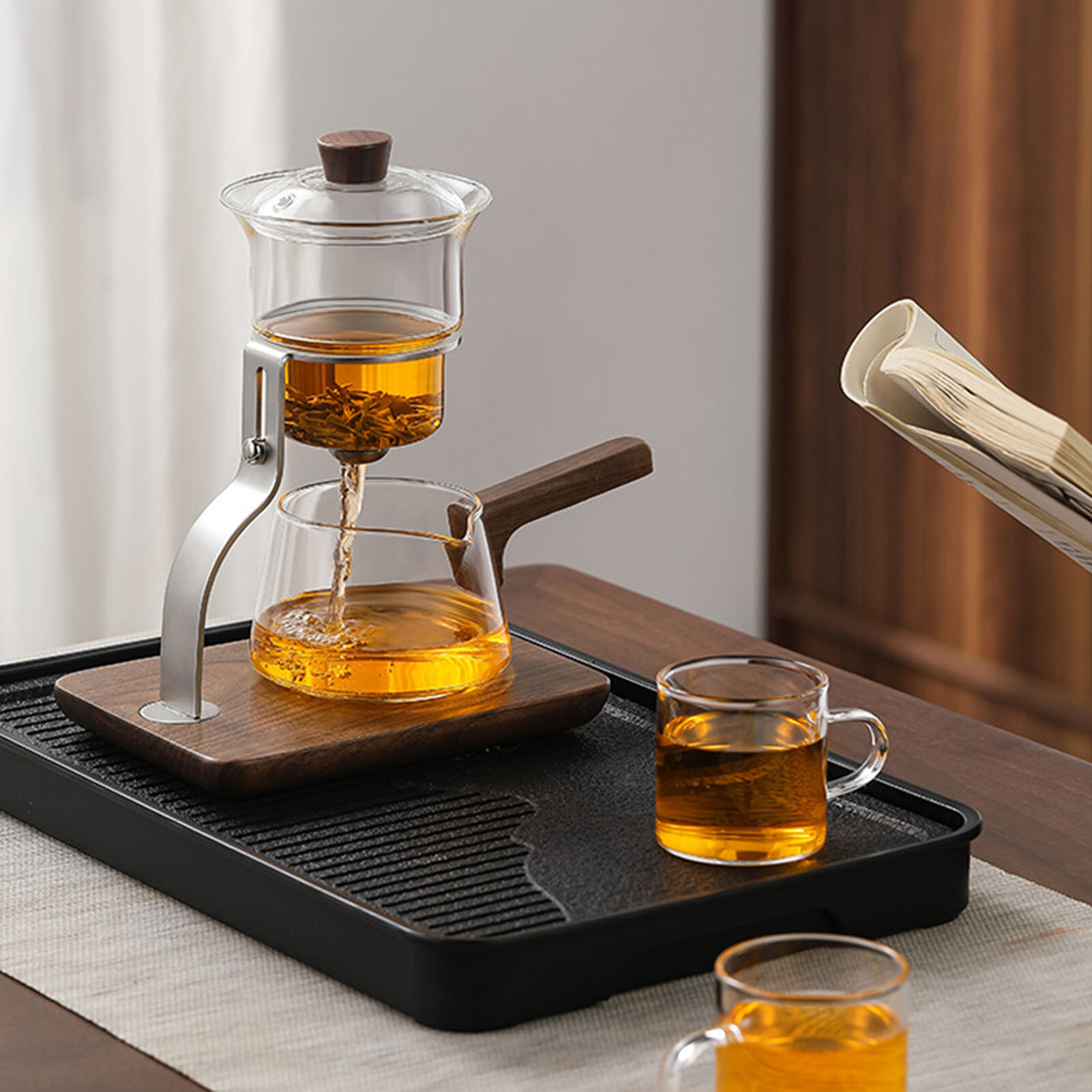 Автоматический капельный чайник емкостью 350 мл, магнитный, простая очистка, удобный стеклянный чайный набор для дома