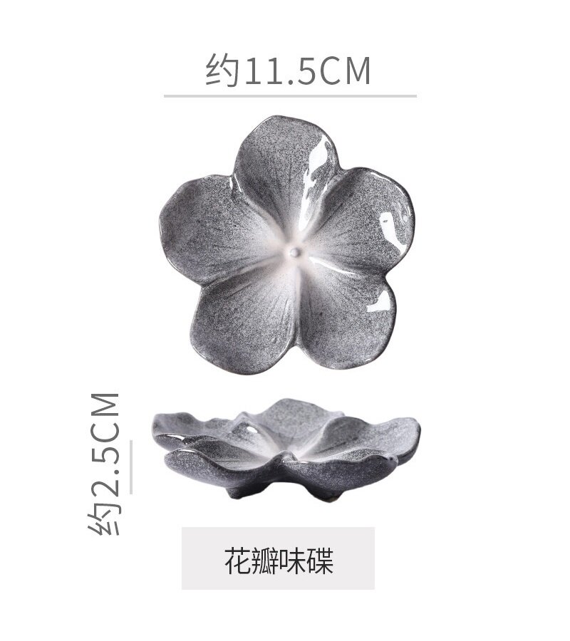 Керамическая разноцветная соусница в форме лепестка, обожженная в печи / Декоративные тарелки