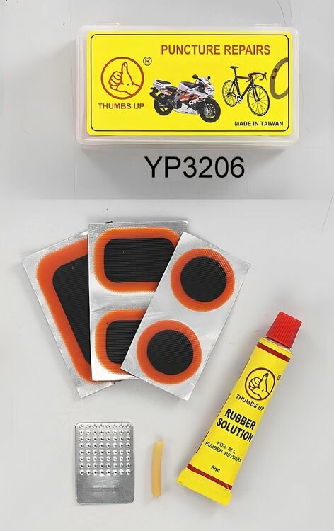 Велоаптечка Thumbs Up C-YP3206 5 латок, наждачка, клей, ниппельная резинка.