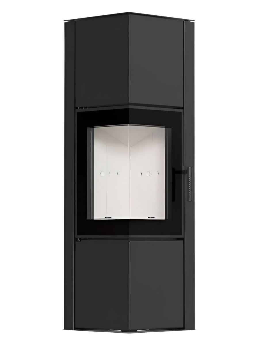 Печь-камин дровяной для дома KRATKI ODYN M, мощность 8кВт, 140м2, Ø дымохода 200 мм, сталь