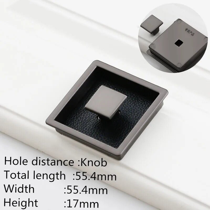 Скрытые ручки для шкафов KK&FING, перламутровый черный, цинковый сплав pearl black B