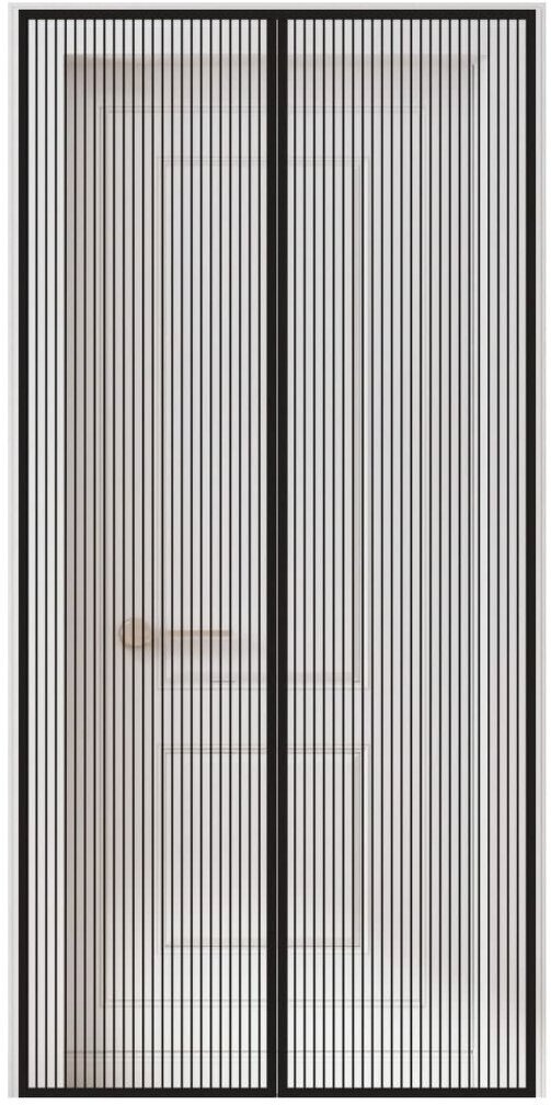 Москитная сетка дверная на магнитах 60798 100х210 см, 2100х1000 мм, 1 шт, черный