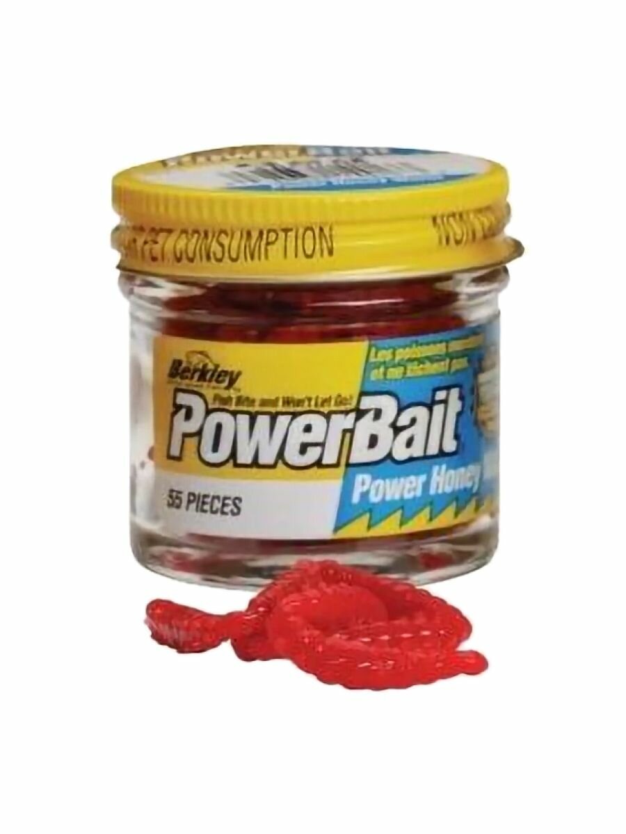 Приманка мягкая гусеница Berkley PowerBait Power Honey Worm, 2,5 см, 55 шт, Red