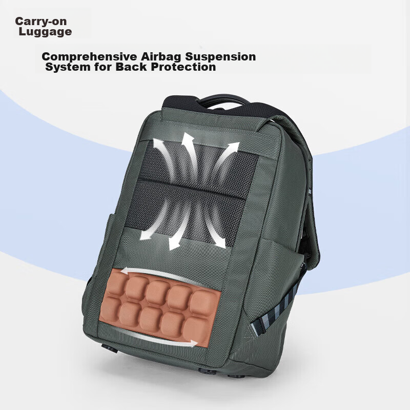 Kala Yang Airbag Lightweight Laptop Bag, Business Large Capacity 17.3-Inch Backpack, Unisex Backpack, 5219 Black