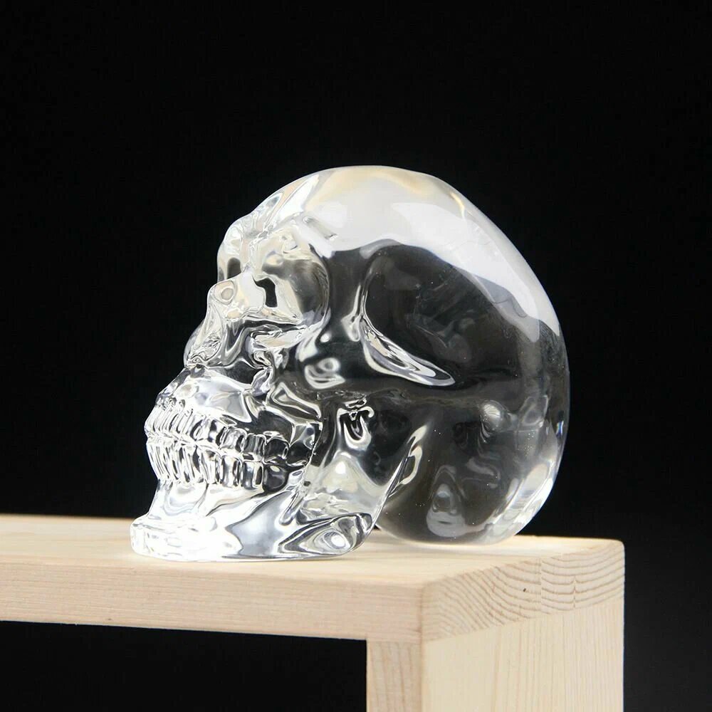 Хрустальный череп, декоративный, Прозрачные цвета,7.5*5.5*6.5