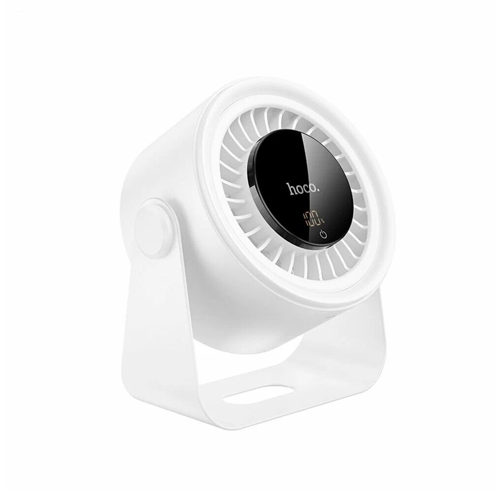 Вентилятор настольный беспроводной Hoco HX66, 3000 mAh, LED display, белый