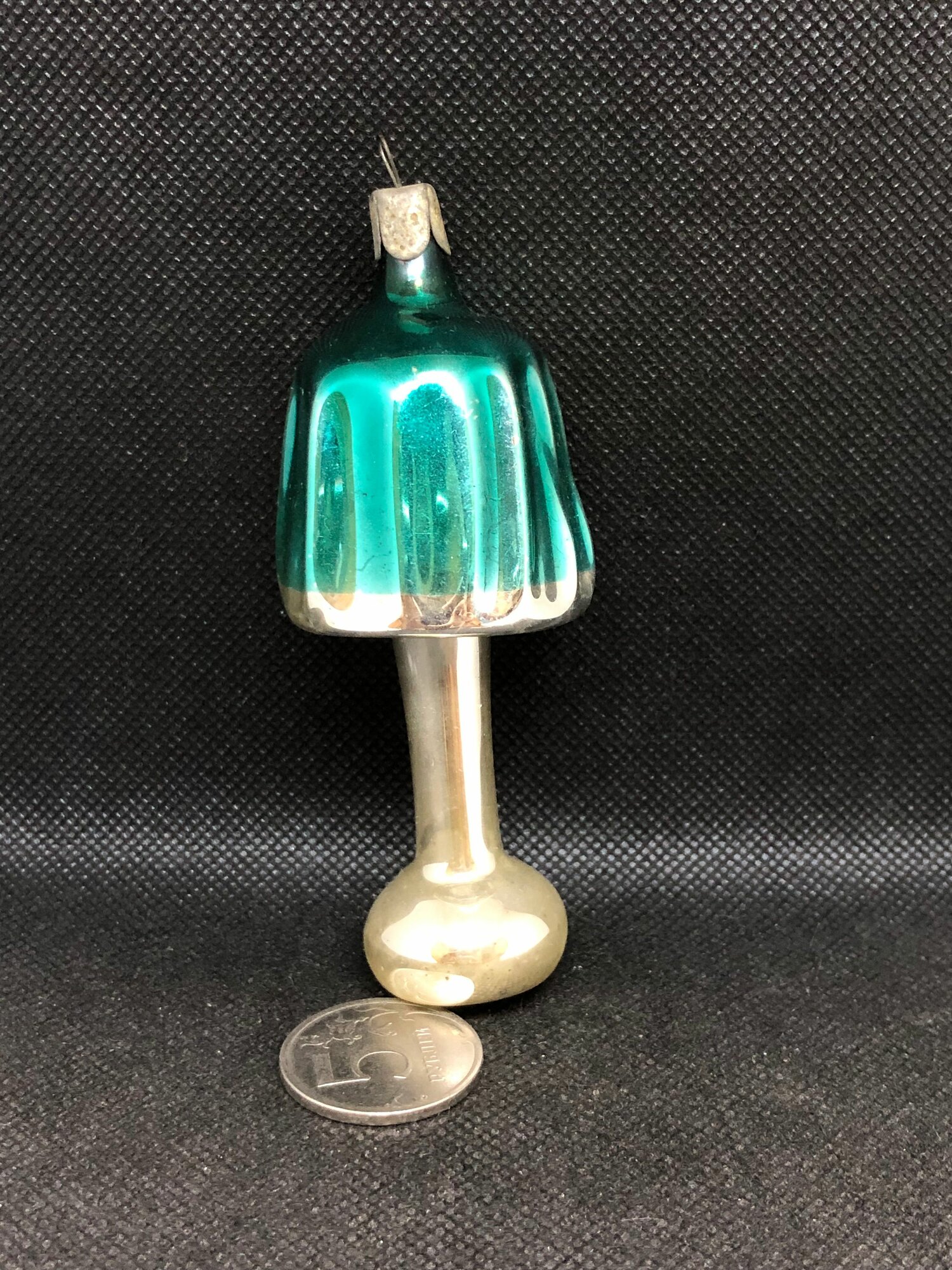 Елочная игрушка СССР лампа абажур стекло # 42