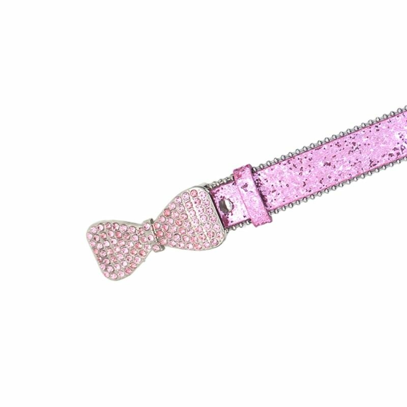 Пояс с бриллиантовым бантом и блестками бриллиантами-розовый