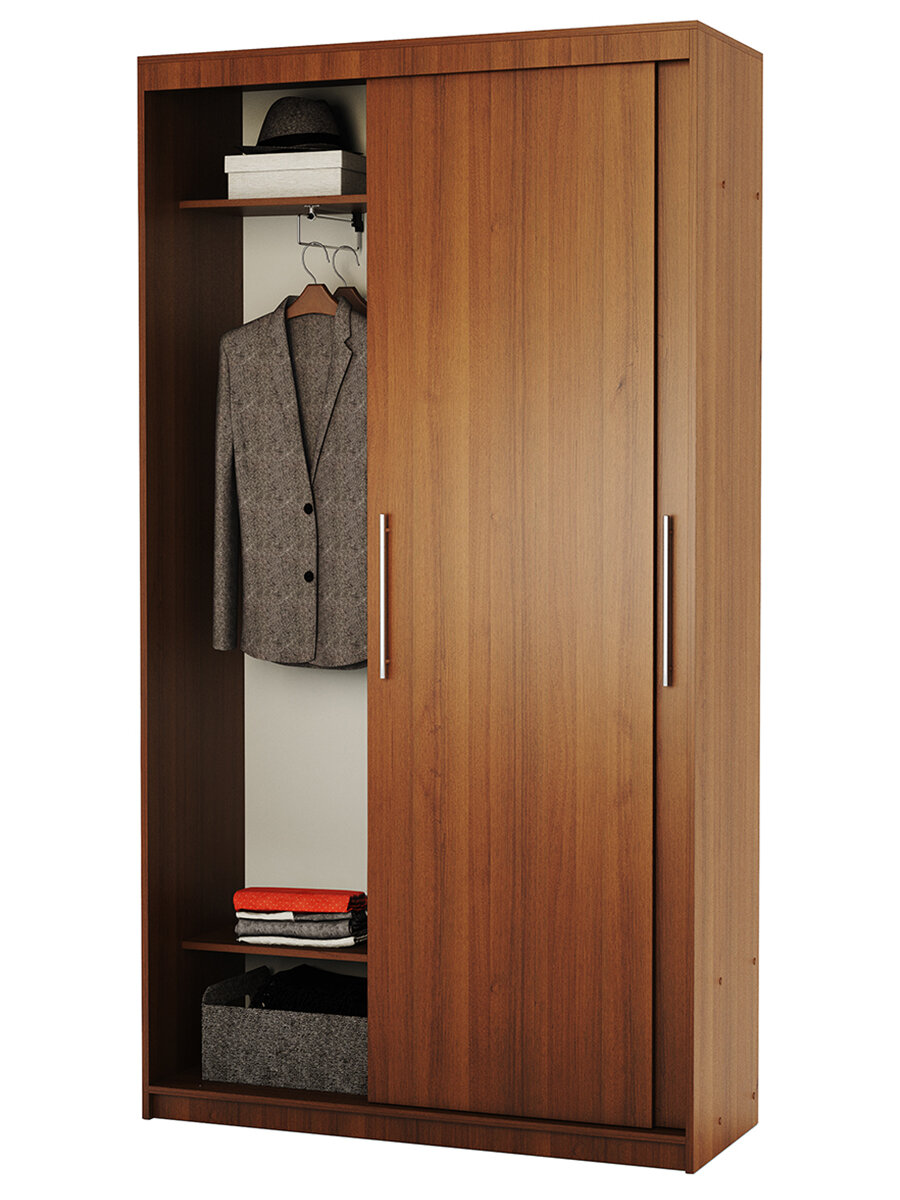 Шкаф-купе Шарм-Дизайн 2-х дверный Эконом платяной 100х45х200 см, ЛДСП Орех