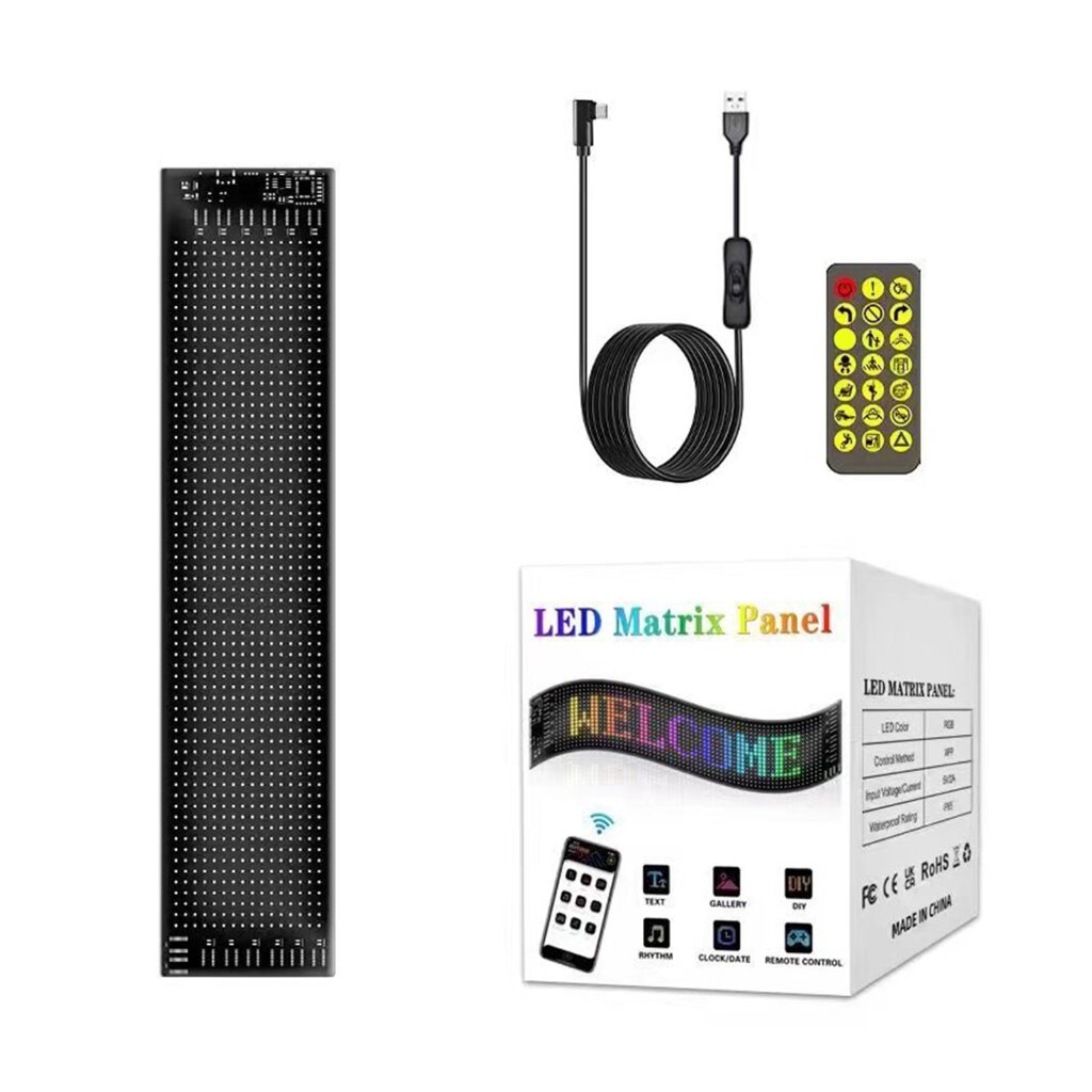 Программируемая панель матриц светодиодных вывесок, гибкая яркая рекламная светодиодная вывеска с прокруткой, приложение для управления автомагазинами