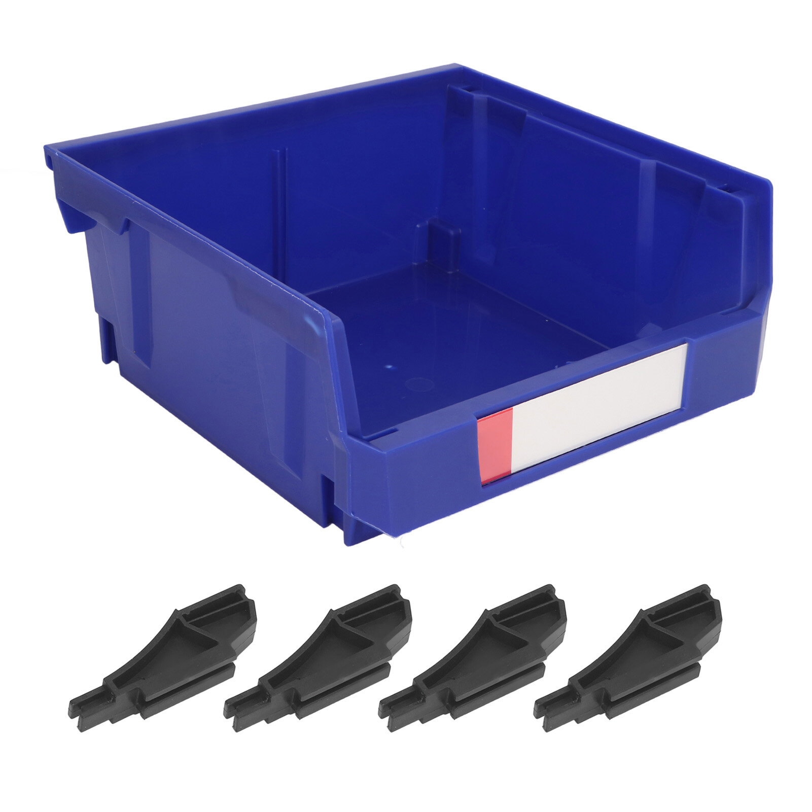 Настенный контейнер для хранения 276x279x128 мм, утолщенное скошенное горлышко, вертикальная сборка, 2 в 1, штабелируемый, для мастерской, синий.