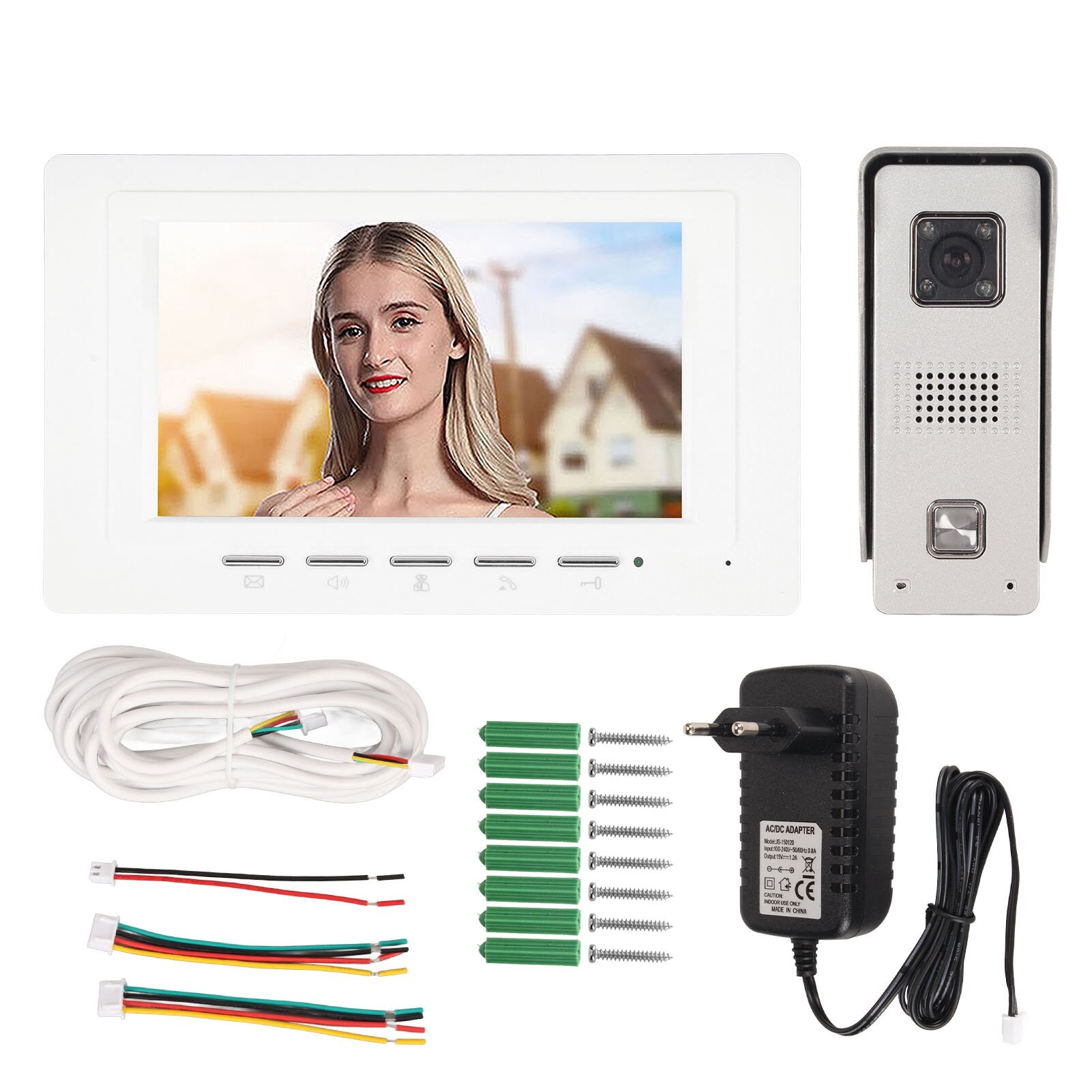 Домофонная система с 7-дюймовым TFT-экраном, ночным видением и защитой от дождя для дома и квартиры.