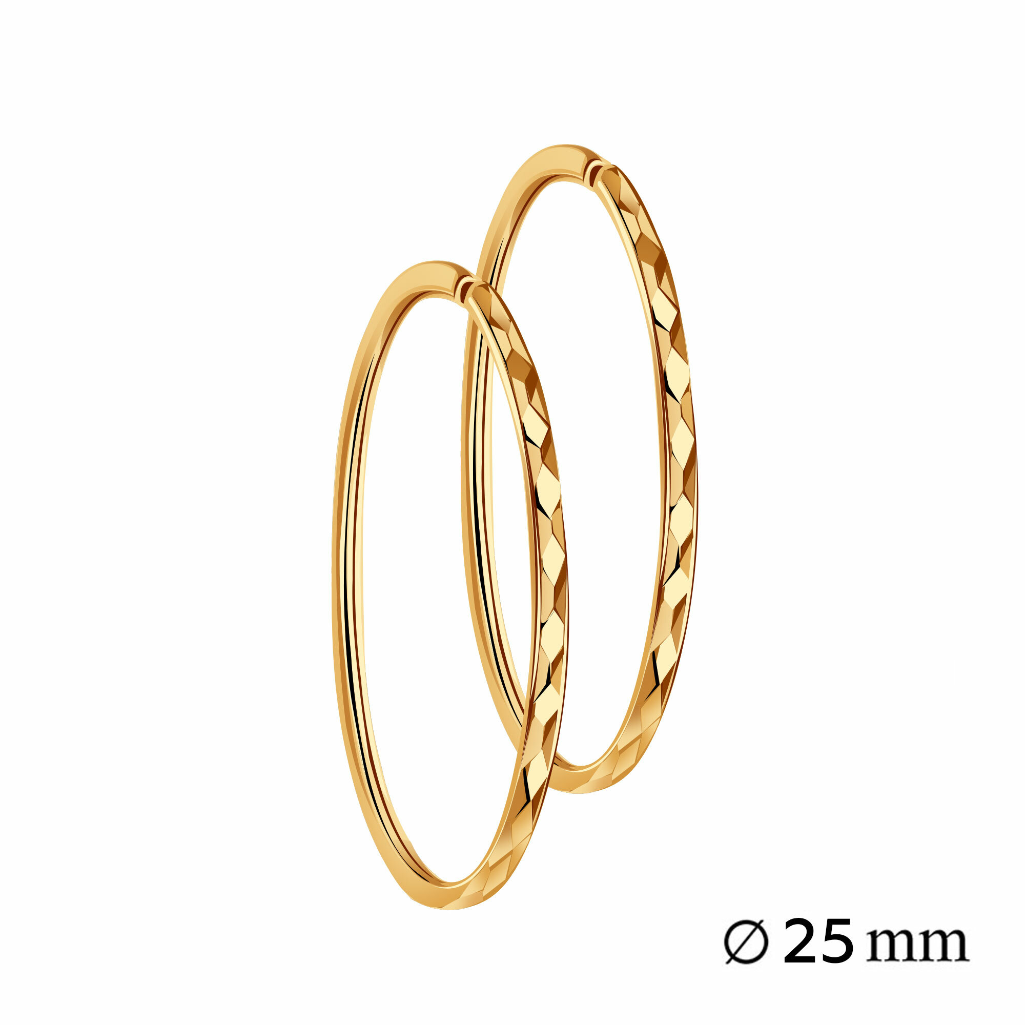 Серьги конго, красное золото, 585 проба